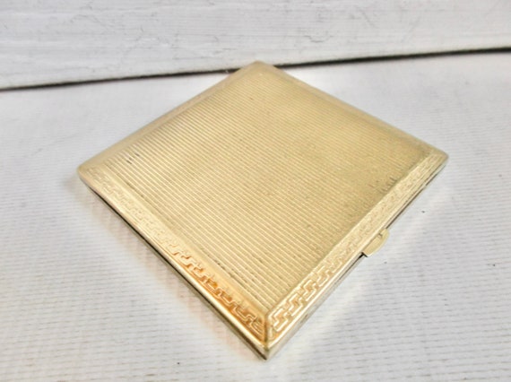 Vintage English Brass Marlene Metal Compact with Mirr… - Gem