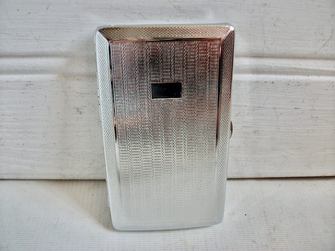 Vintage Mosda MCM Metal Cigarette Case With Lighter or Matchbook Holder ...