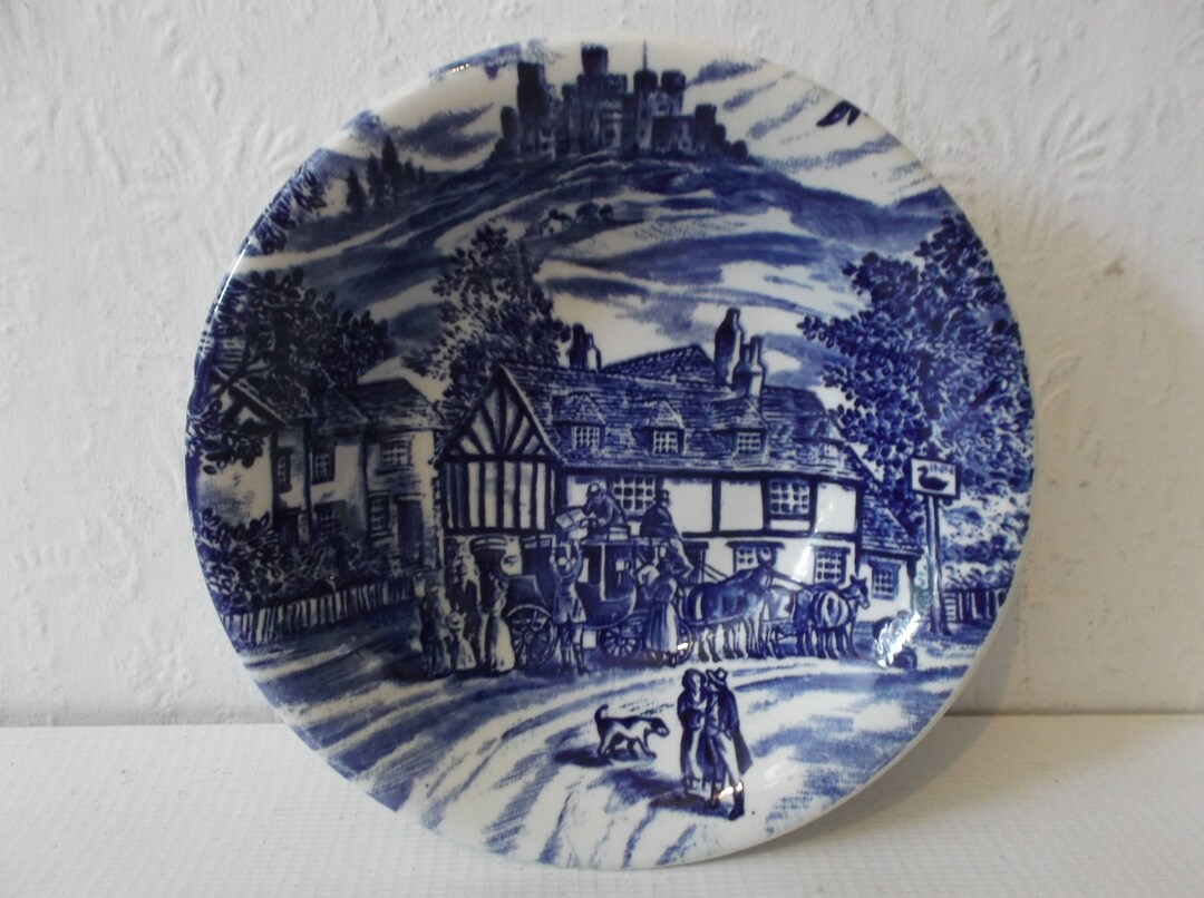 Antique English Ironstone Dish Broadhurst Staffordshire Blue and White ...