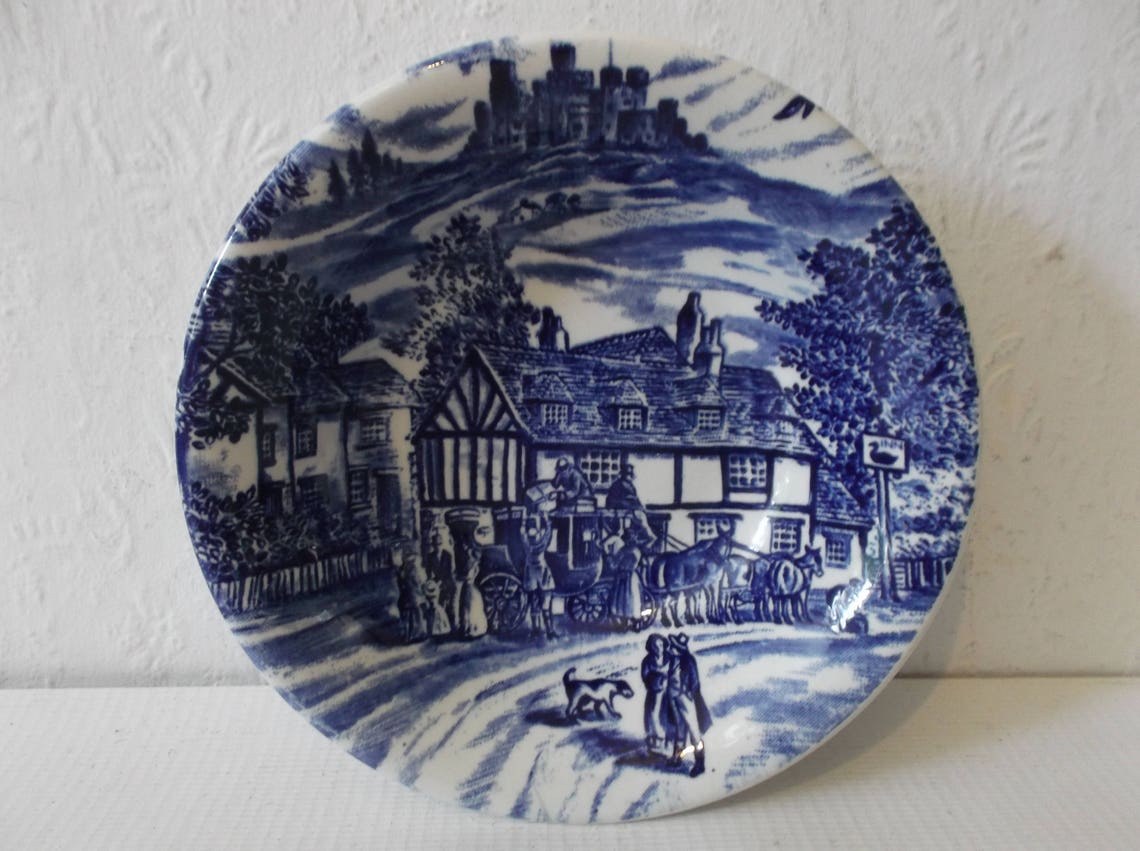 Antique English Ironstone Dish Broadhurst Staffordshire Blue and White ...