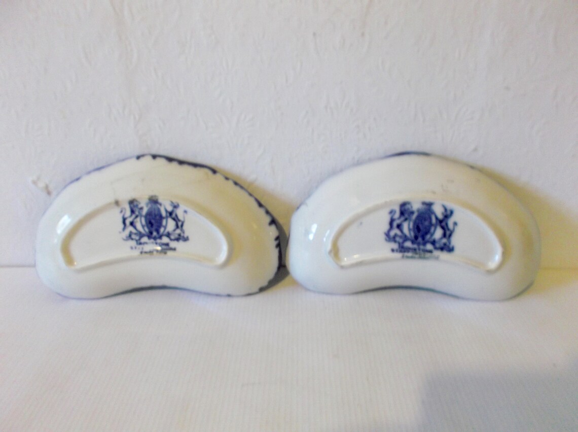 Antique English Staffordshire Ironstone Pottery Dishes Circa 1800s Blue ...