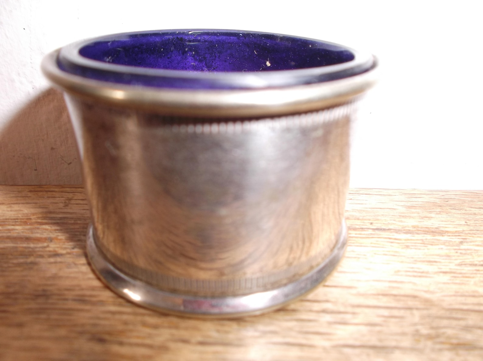 Antique English Silver Plated Salt Cellar English Salt Pot With Cobalt ...