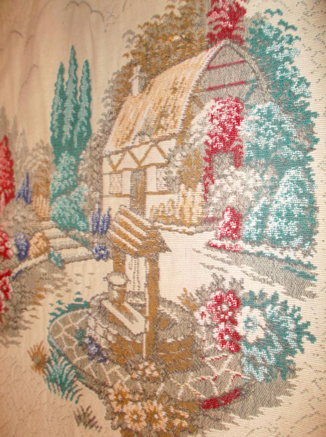 English Victorian Edwardian Antique Tapestry Country Cottage Decor - Etsy