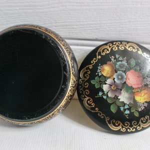 Vintage MCM Floral Boudoir Powder Tin Vanity Container - Etsy