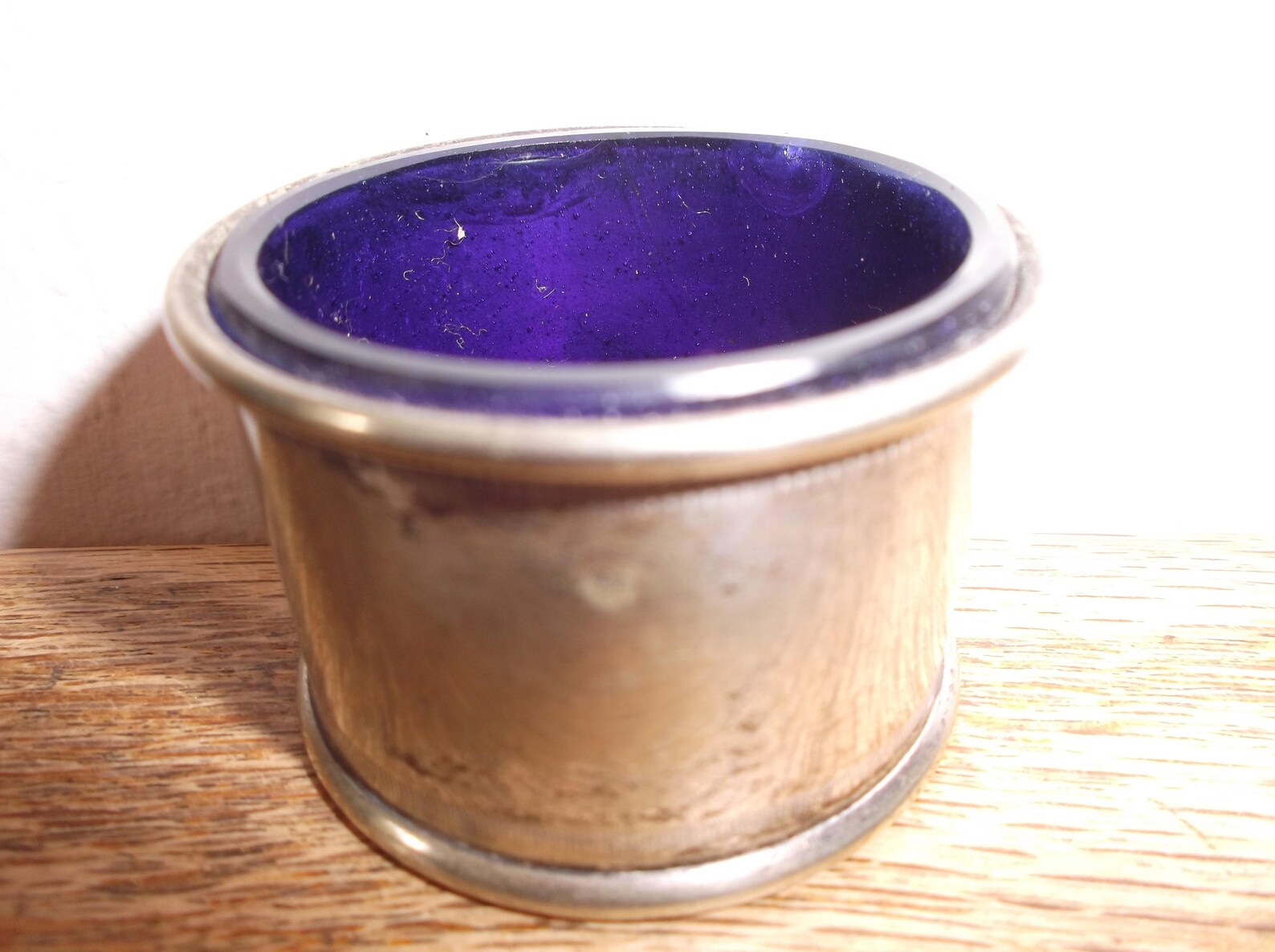 Antique English Silver Plated Salt Cellar English Salt Pot With Cobalt ...