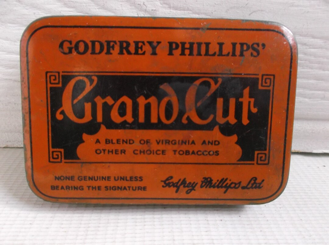 Vintage Godfrey Phillips Grand Cut Tobacco Tin English Collectible ...