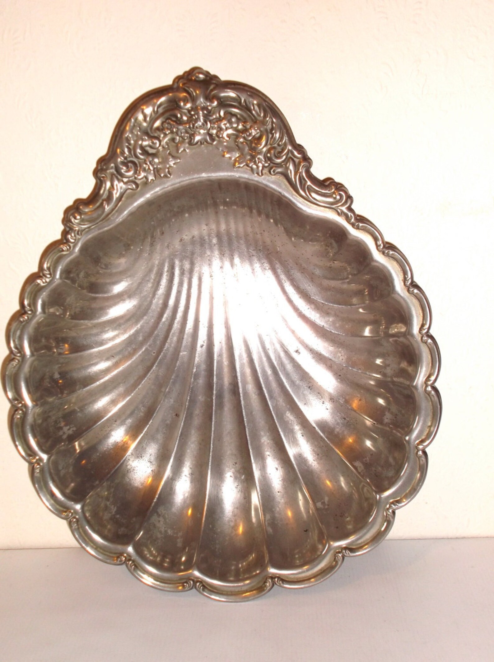 French Vintage Silver Shell Serving Dish Metal Tray Art - Etsy UK