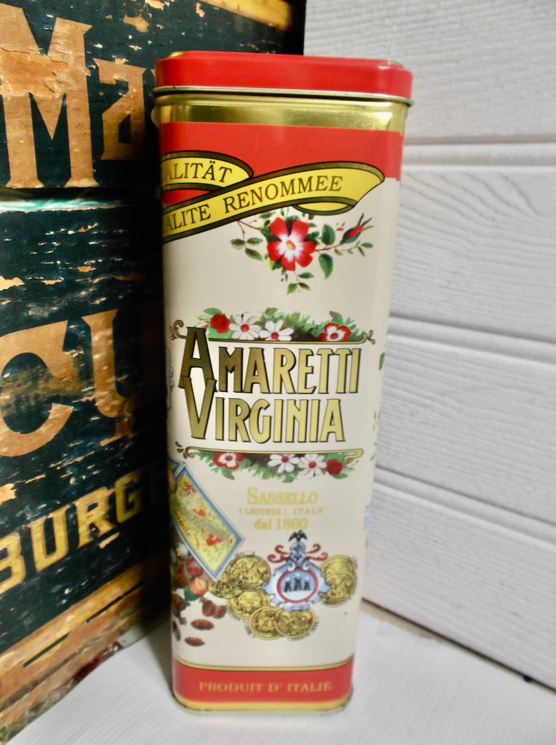 Italian Vintage Tin Amaretti Virginia Biscuits Metal Box - Etsy