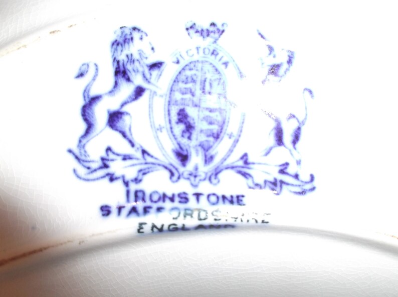 Antique English Staffordshire Ironstone Pottery Dishes Circa 1800s Blue ...
