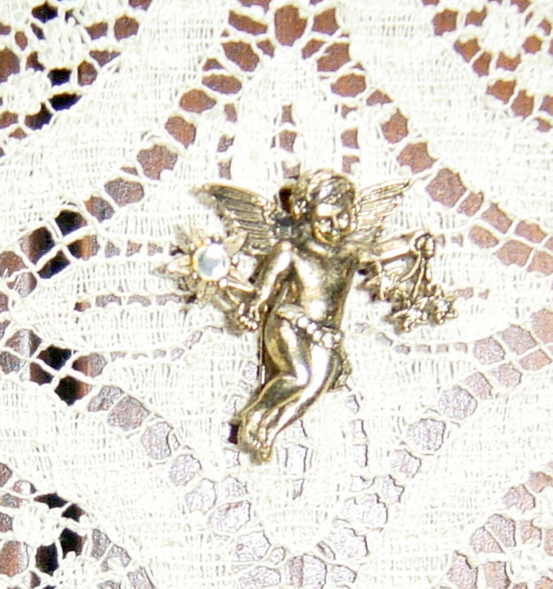 Vintage Angel Cherub Cupid Celestial Brooch - Etsy