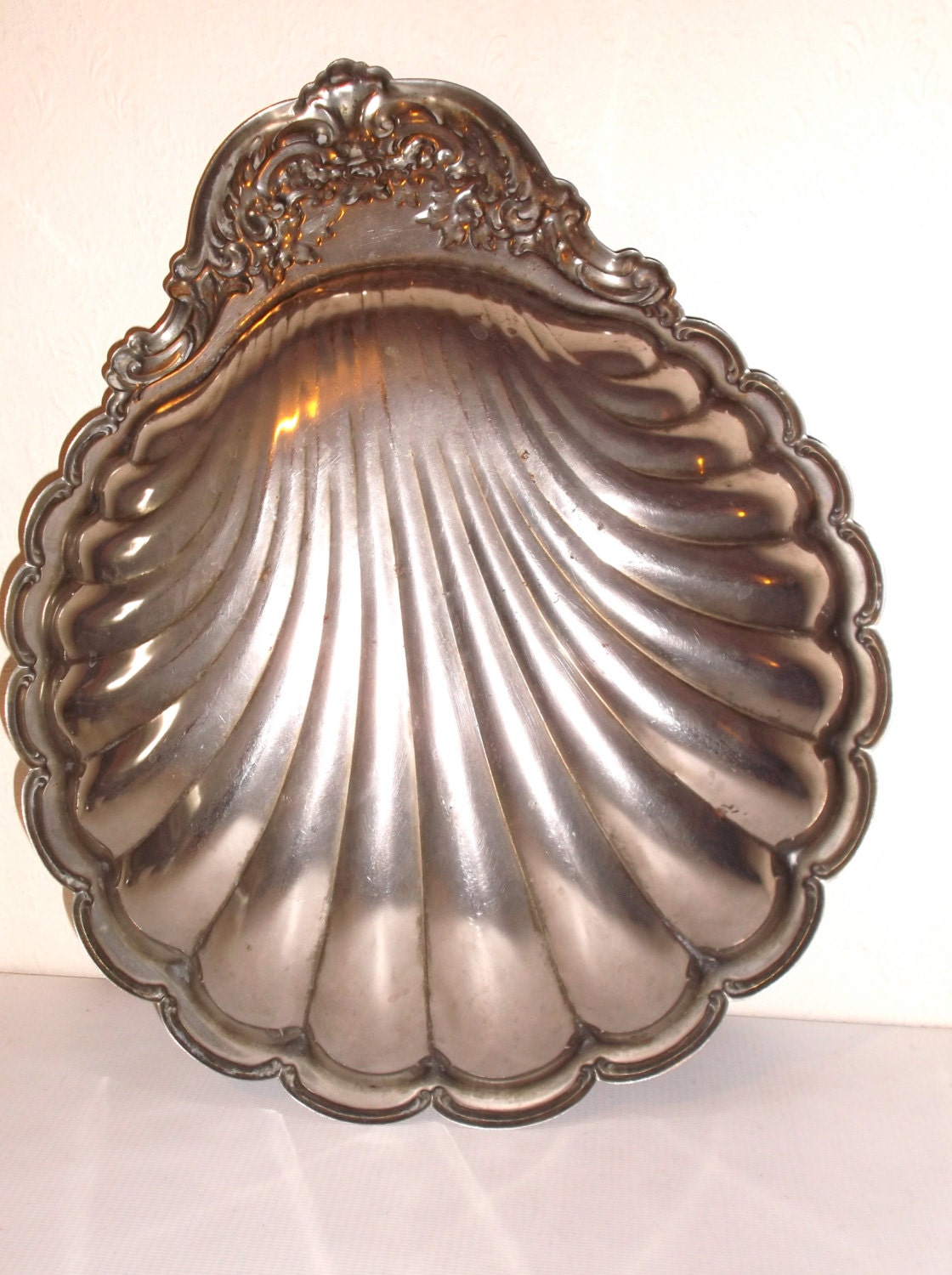 French Vintage Silver Shell Serving Dish Metal Tray Art - Etsy UK