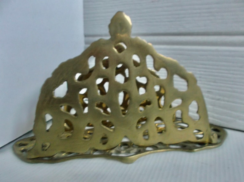 Antique Ornate Brass Letter, Bill or Napkin Holder and Desk Organiser ...