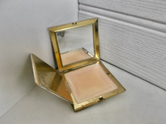 Vintage English Brass Marlene Metal Compact with Mirr… - Gem