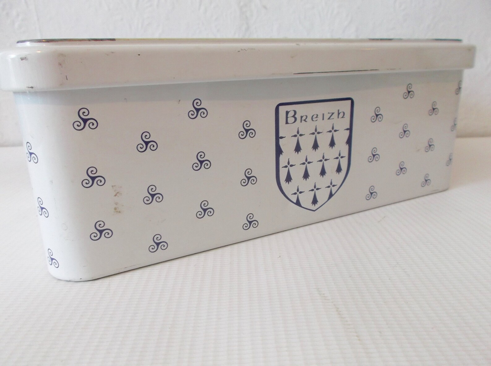 Vintage French Brittany Tin Metal Biscuit Box Souvenir - Etsy