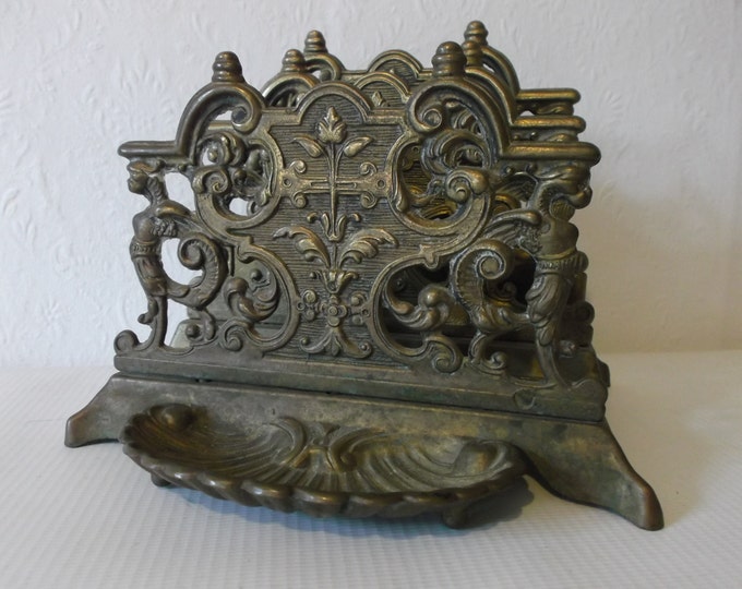 Antique Brass Letter Holder Circa 1900s Vintage Napkin Holder - Etsy