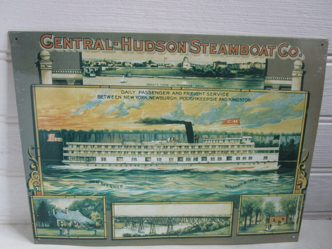 Vintage Central Hudson Steamboat Company Souvenir Metal Sign - Etsy