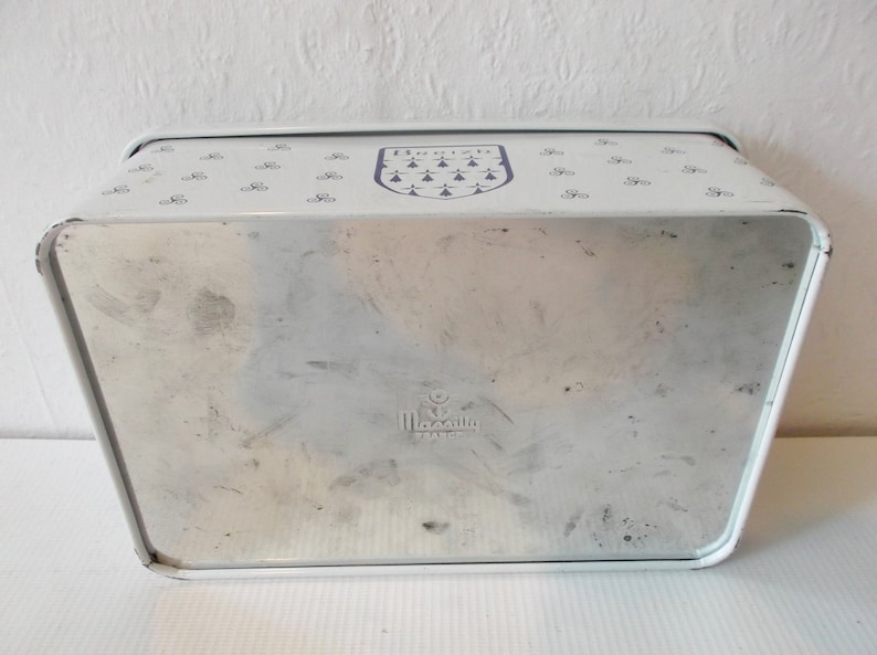 Vintage French Brittany Tin Metal Biscuit Box Souvenir - Etsy