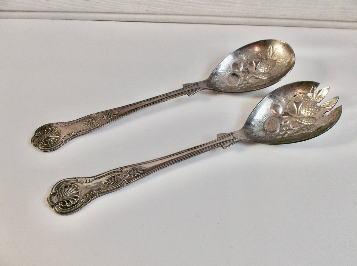 Antique English Sheffield Silver Ornate Dining Serving Fork | Etsy UK