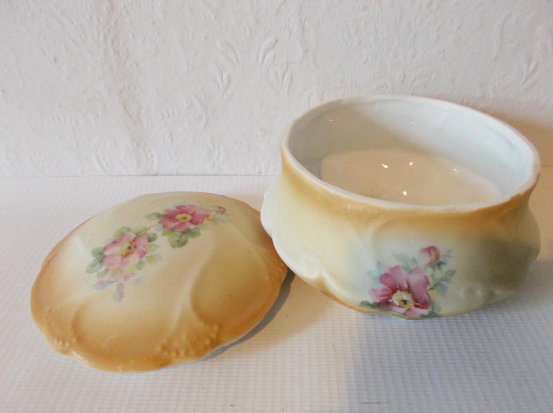 Victorian Edwardian Boudoir Jar 1900s Porcelain Rose Container - Etsy