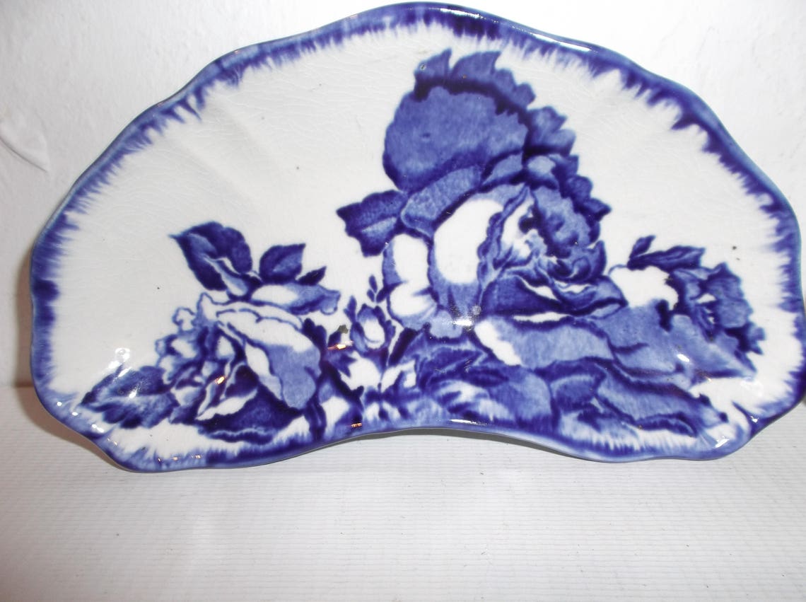 Antique English Staffordshire Ironstone Pottery Dishes Circa 1800s Blue ...