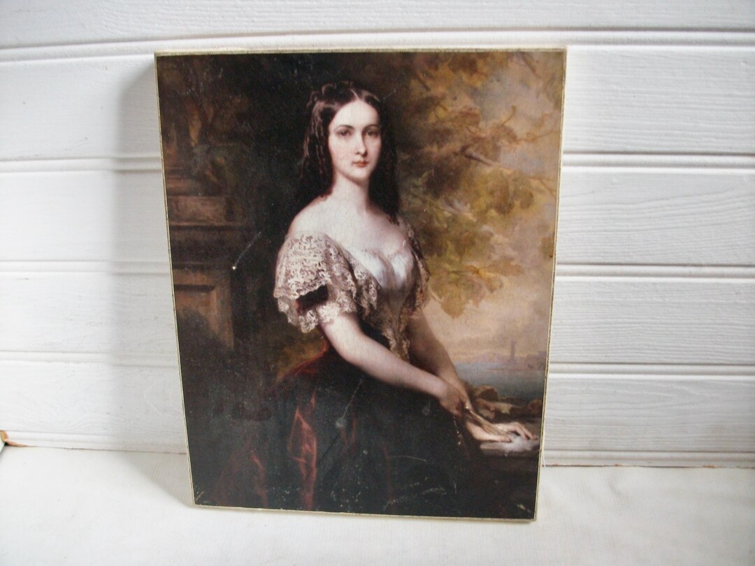 Vintage Canvas Portrait of a Lady - Etsy