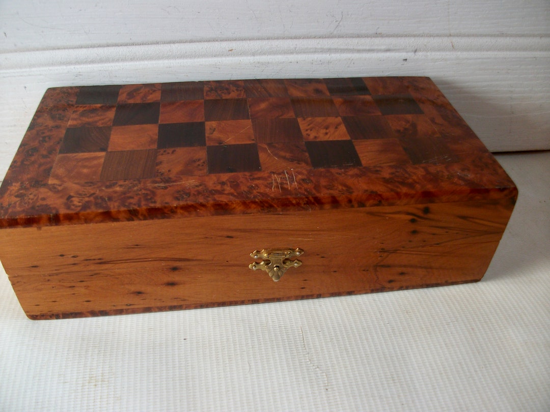 Vintage Wood Games Board Box for Checkers and Backgammon - Etsy