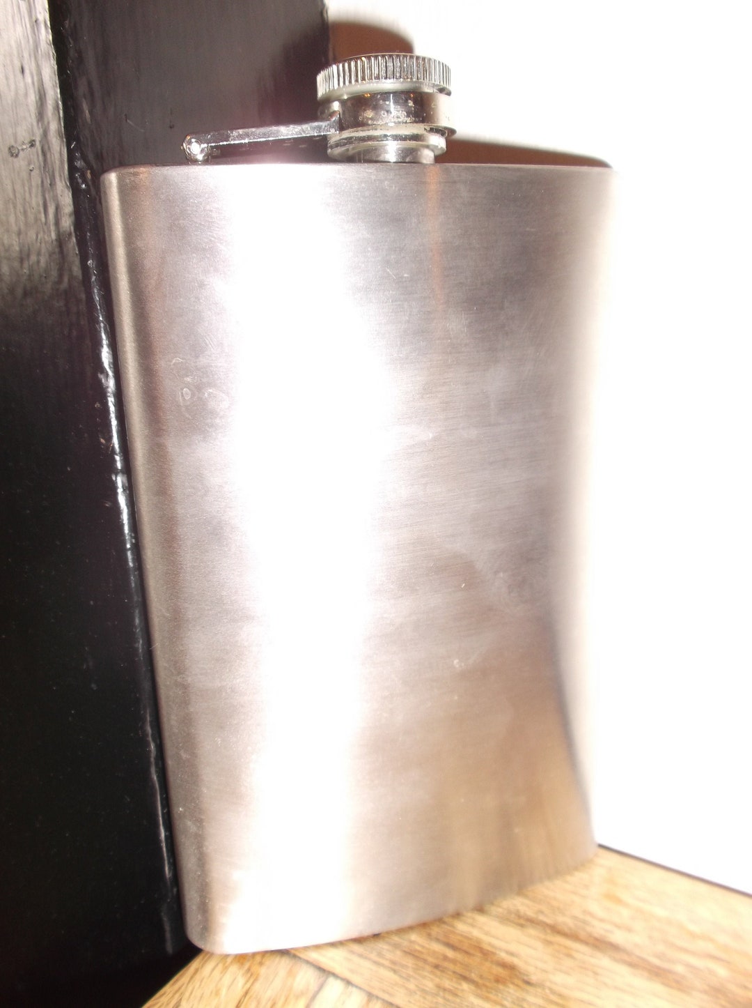 Vintage English Stainless Steel Metal Flip Top Flask - Etsy