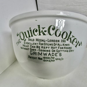 Antique English 1911 Grimwade's Quick Cooker Cooking Bowl - Etsy
