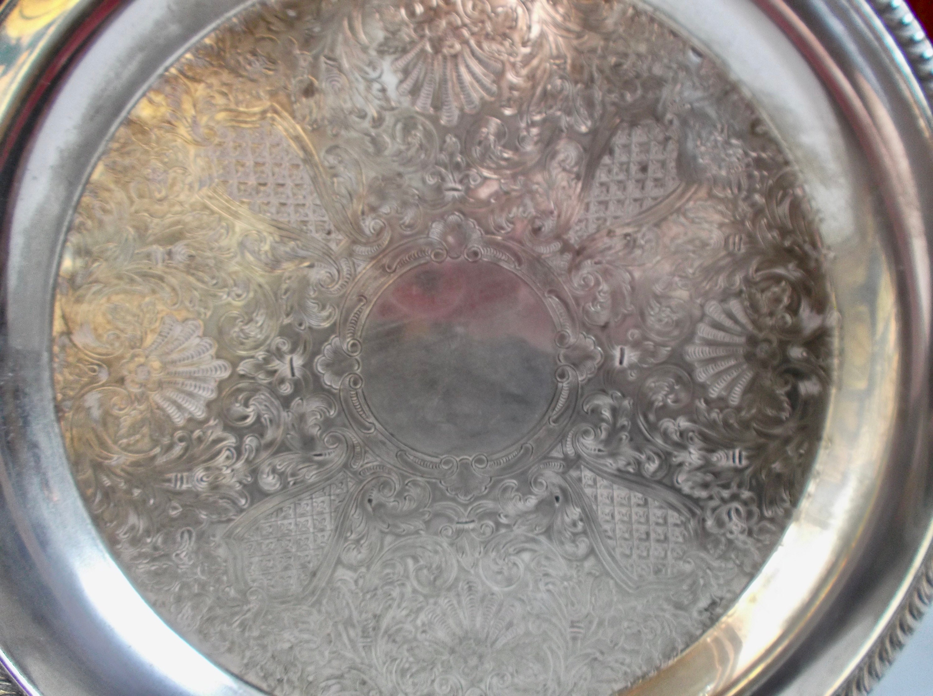 Vintage Mid Century 1950s Ornate Silver Plated Serving Tray | Etsy