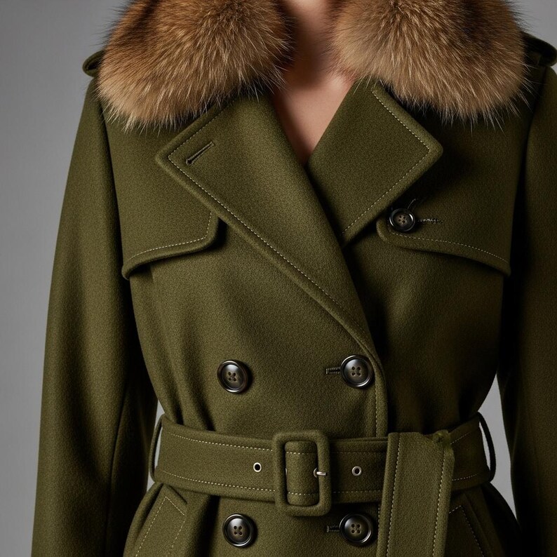 Women Wool Coat, Long Double Breasted Winter Overcoat With Belt - Etsy