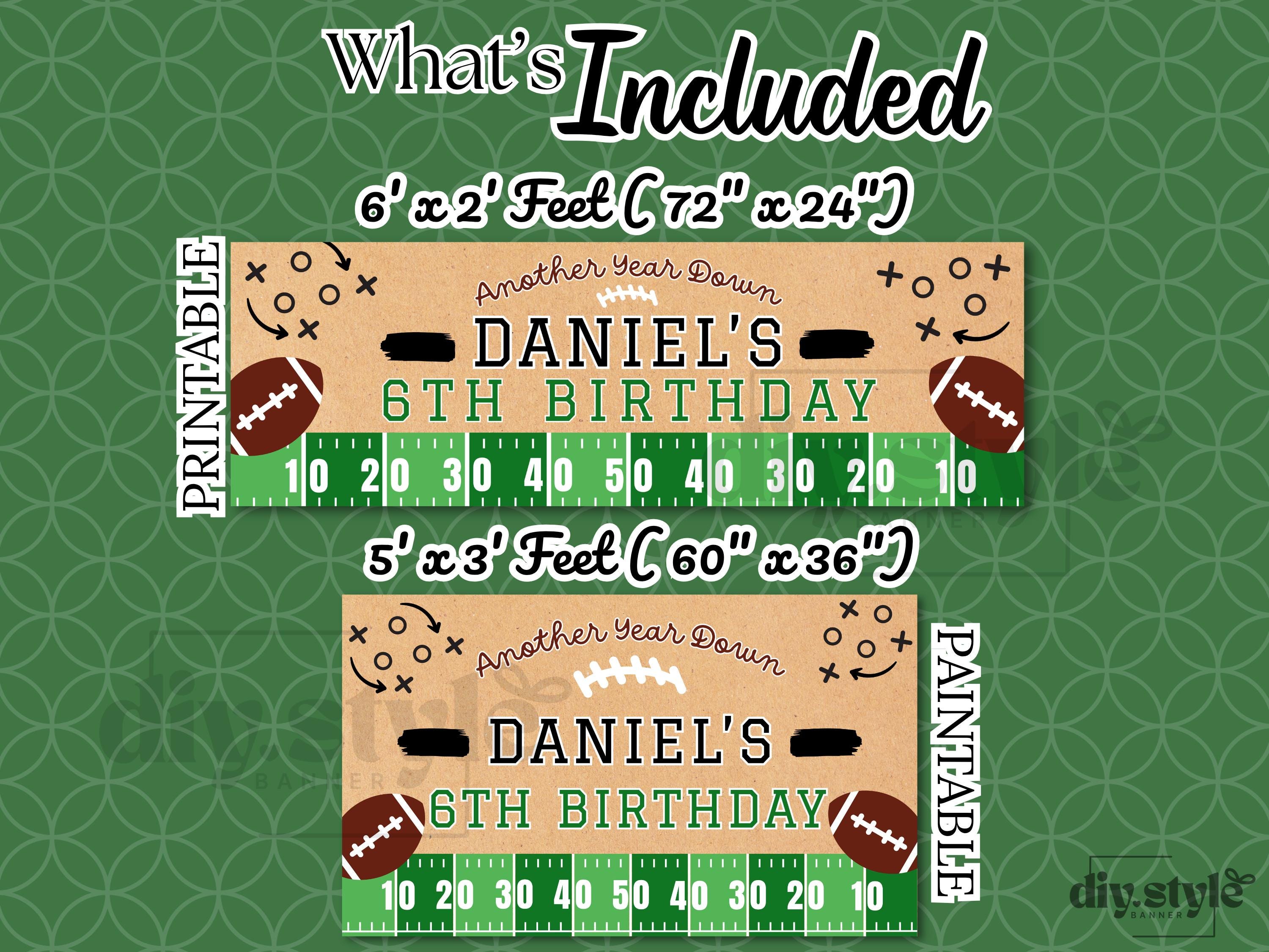 Editable Football Birthday Banner Template | Touchdown Party Backdrop ...