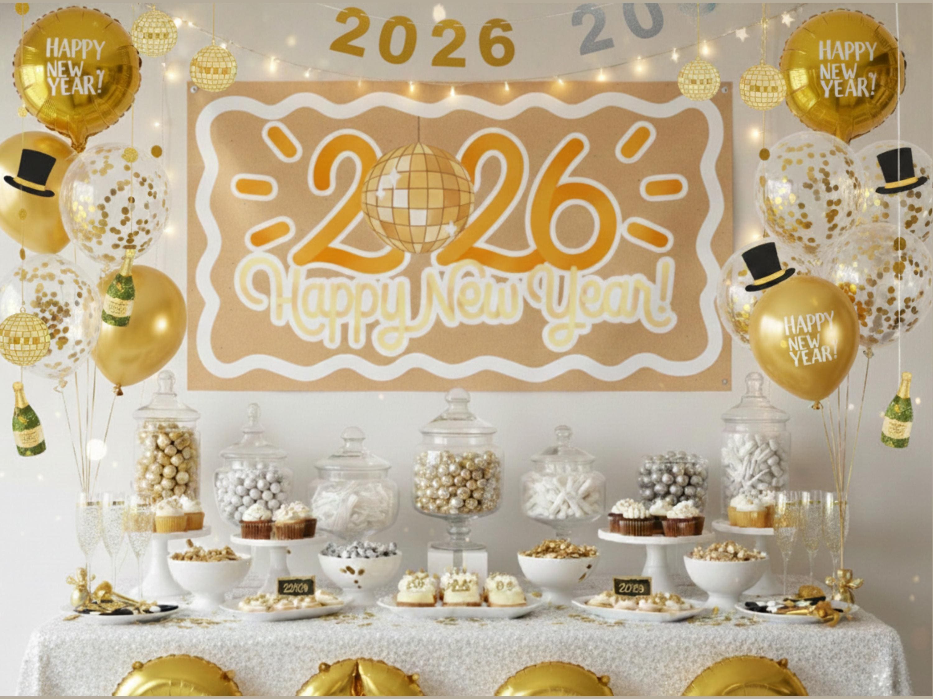 2026 New Year's Eve Disco Banner: Editable Canva Template (digital ...