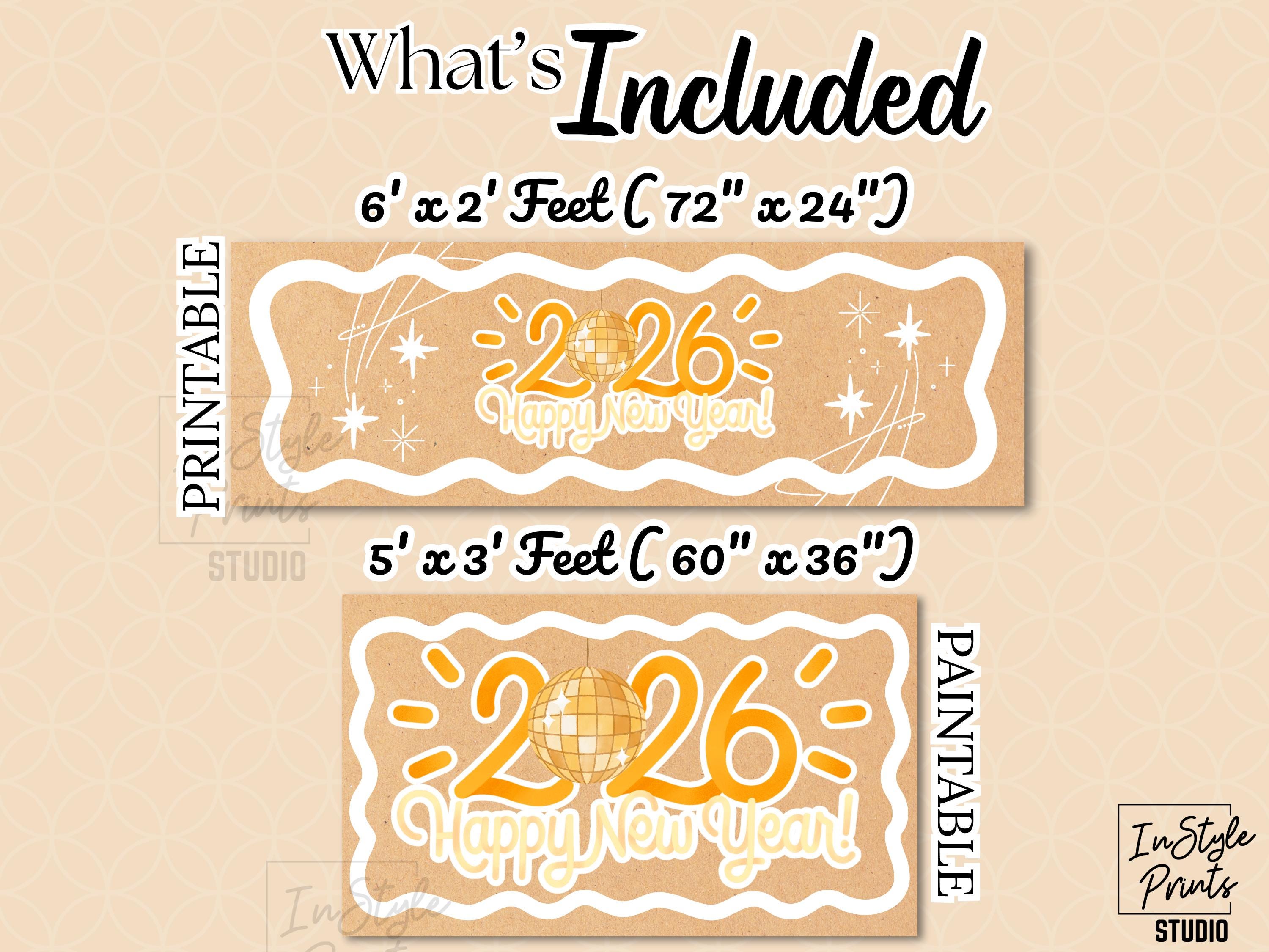 2026 New Year's Eve Disco Banner: Editable Canva Template (digital ...