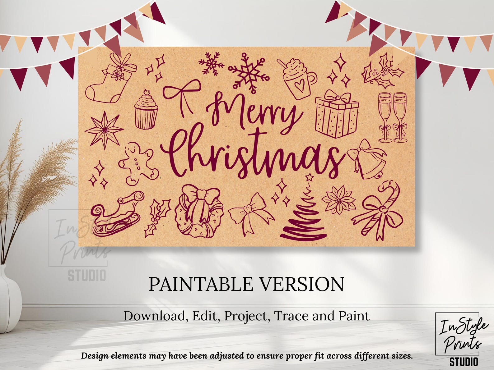 Christmas Party Doodle Banner Template, Hand Drawn Holiday Sign, Canva ...
