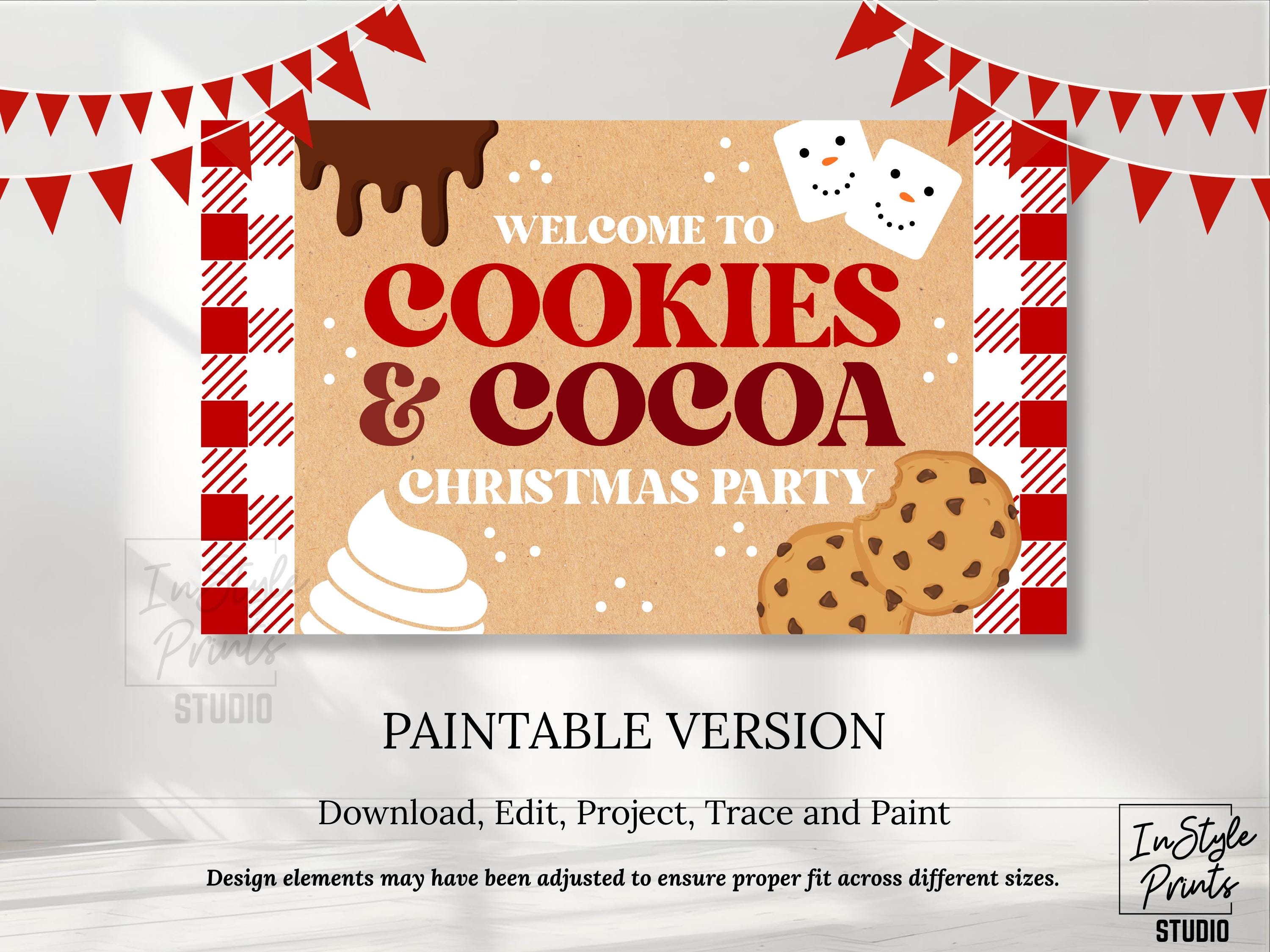 Cookies and Cocoa Banner Template | Hot Chocolate Bar Sign | DIY 5x2 ...