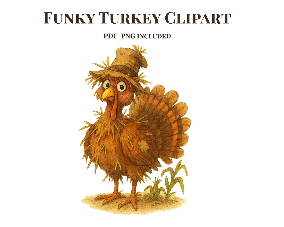 Fun & Funky Thanksgiving Clipart + Printable - Etsy