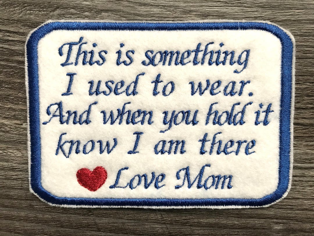 Personalised Memory Embroidery Bereavement Patch for a Memory Pillow ...