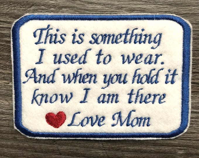 Memory Patch, X1 Memory Pillow Patch, Personalised Embroidered Memory ...