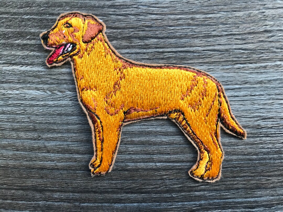 Golden Labrador Dog Patch Embroidery Iron or Sew on Clothing Clothes ...
