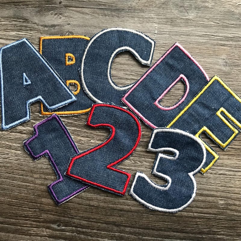 Denim Sew on Letters - Etsy