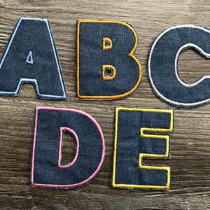 Letters Numbers Denim Fabric Patches Alphabet Applique Embroidery Patch ...