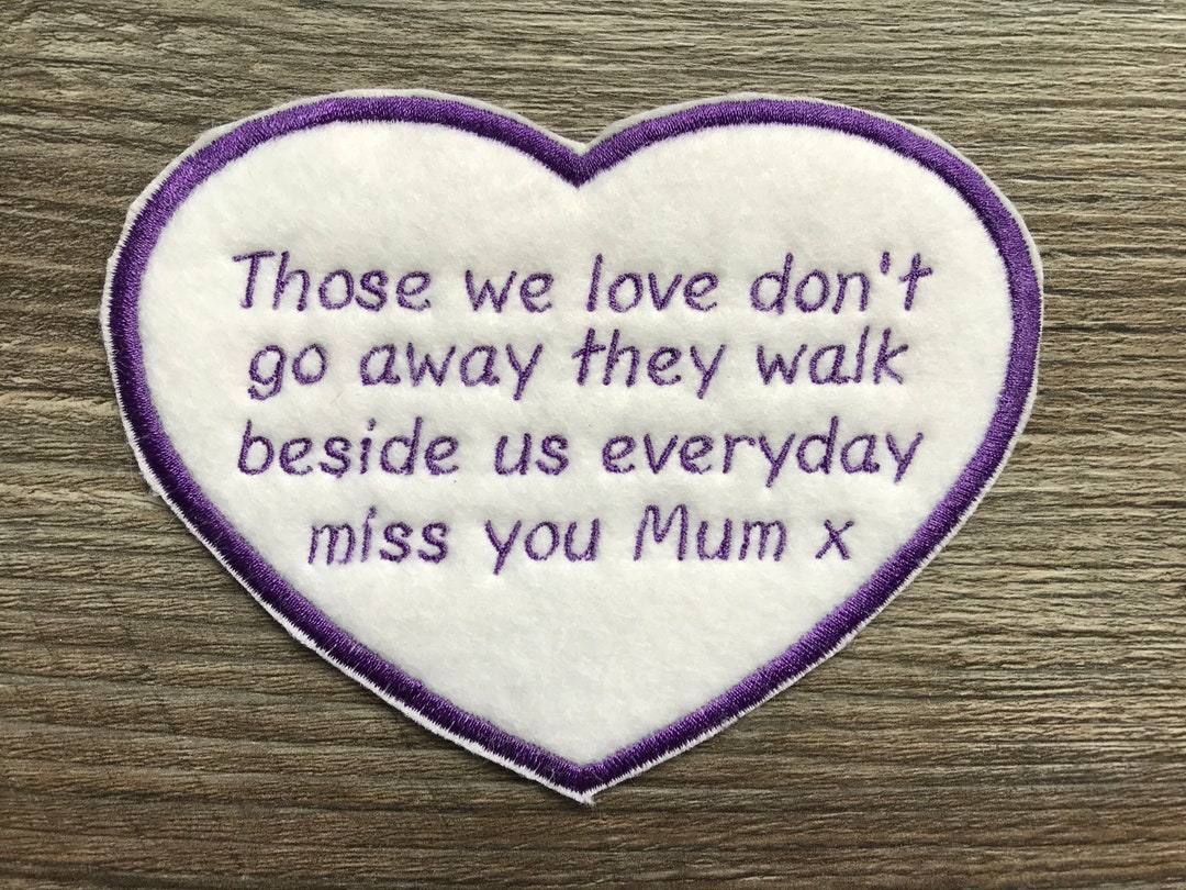 Personalised Heart Shaped Memory Embroidery Patch for a Memory Pillow ...