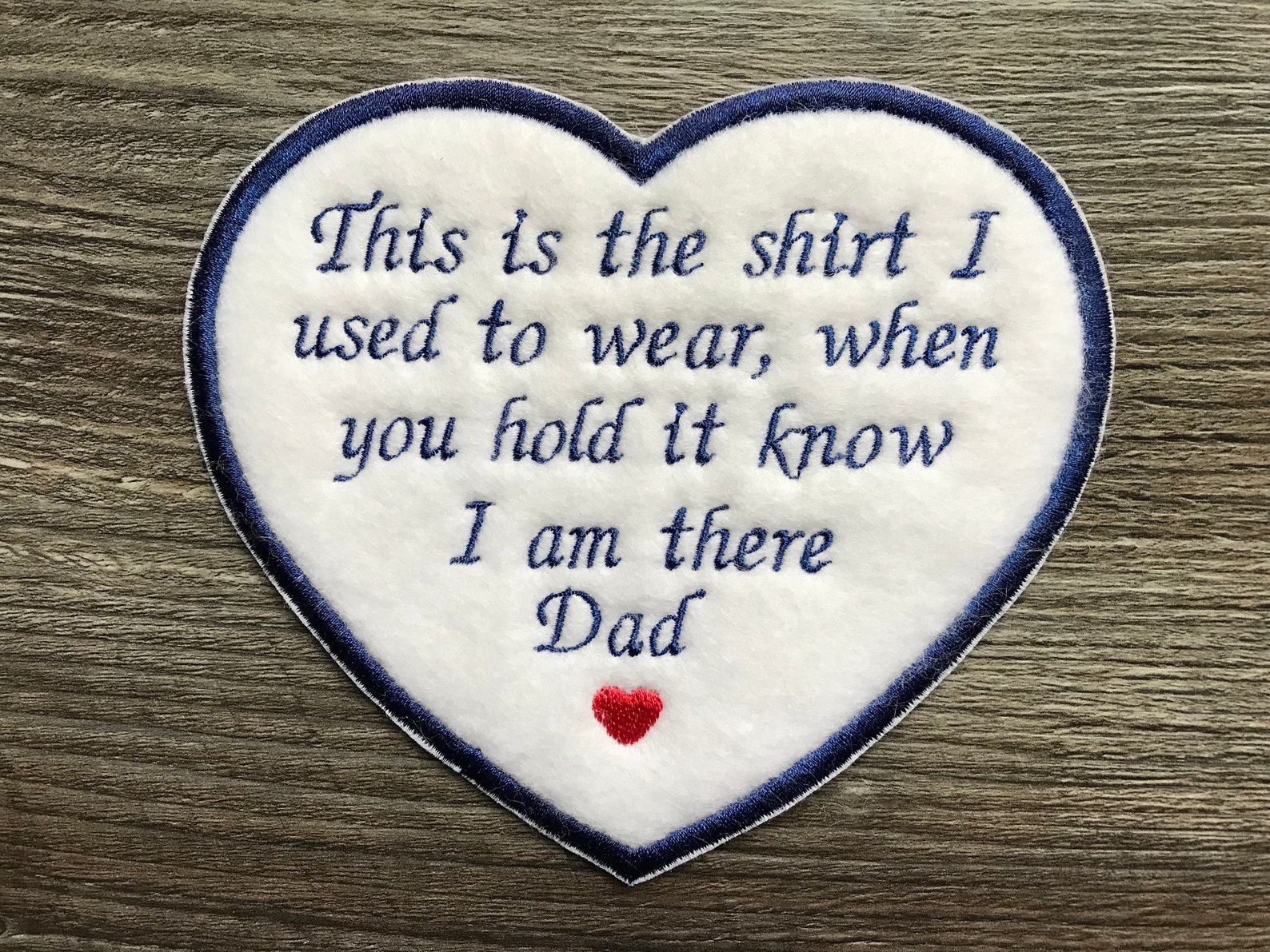 Personalised Heart Shaped Memory Embroidery Patch for a Memory Pillow ...