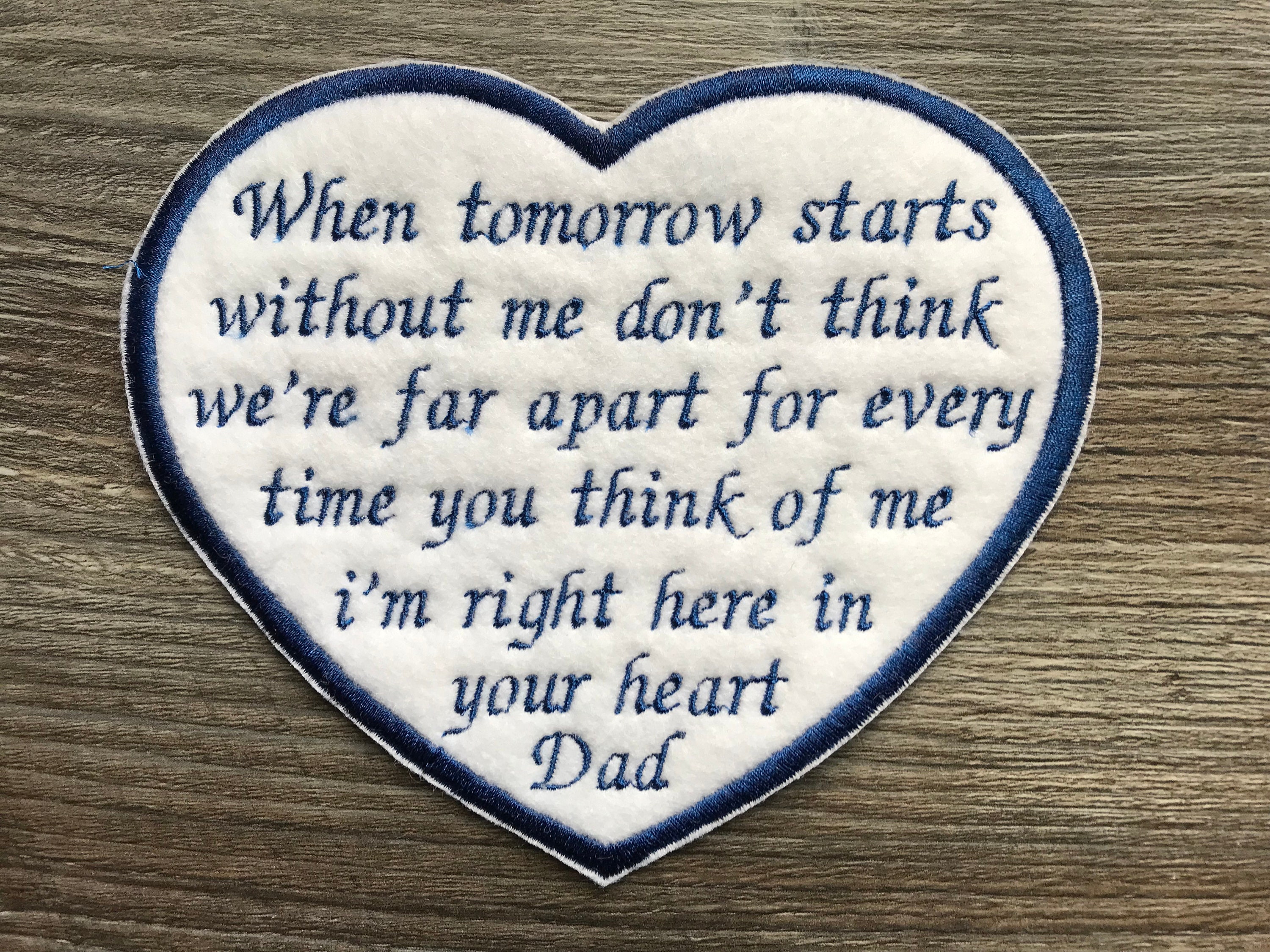 Personalised Heart Shaped Memory Embroidery Patch for a Memory Pillow ...