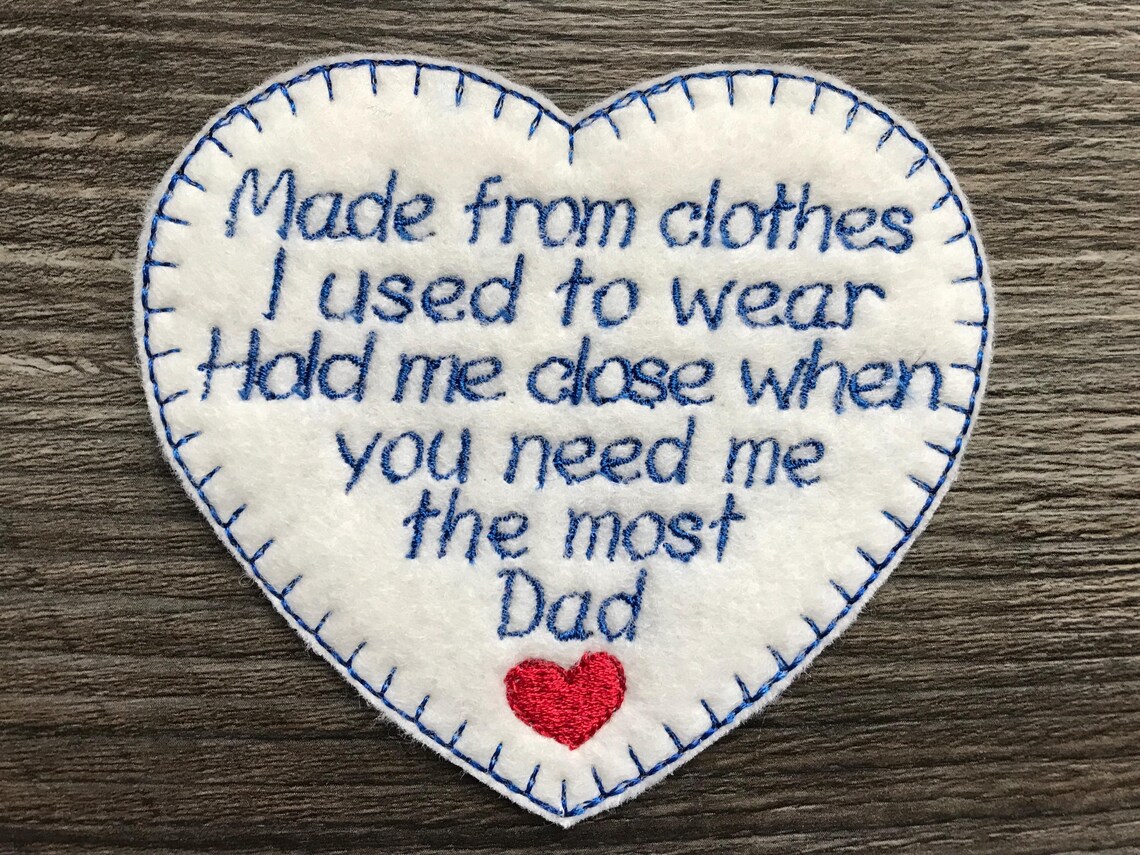 Personalised Heart Shaped Memory Embroidery Patch for a Memory Bear ...