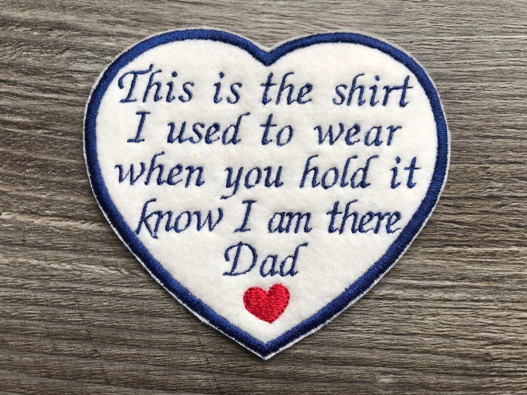 Personalised Heart Shaped Memory Embroidery Patch for a Memory Pillow ...