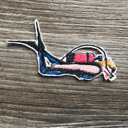 Scuba Diver Diving Under Water Embroidery Patch Iron or Sew on - Etsy