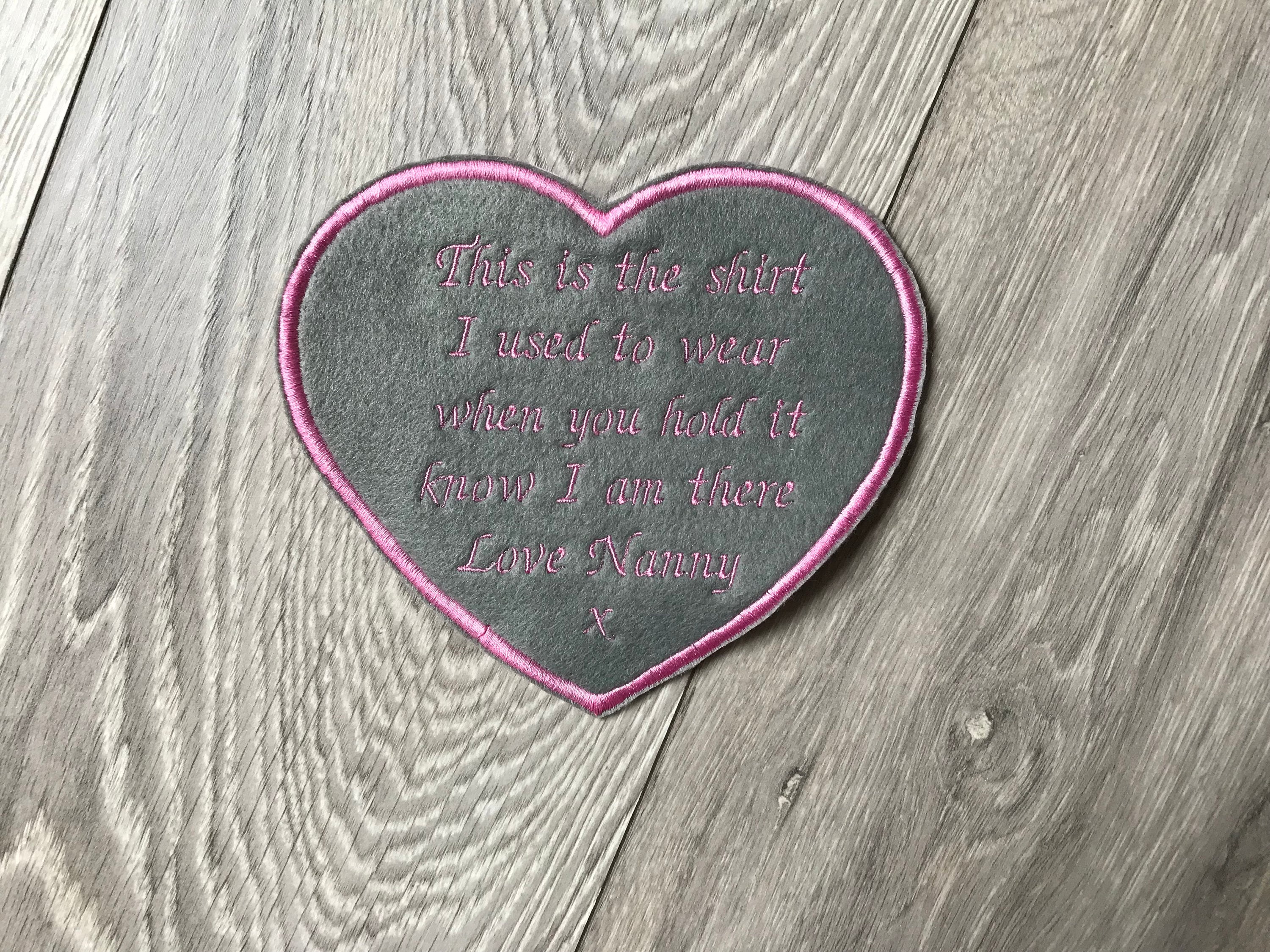 Personalised Heart Shaped Memory Embroidery Patch for a Memory - Etsy UK