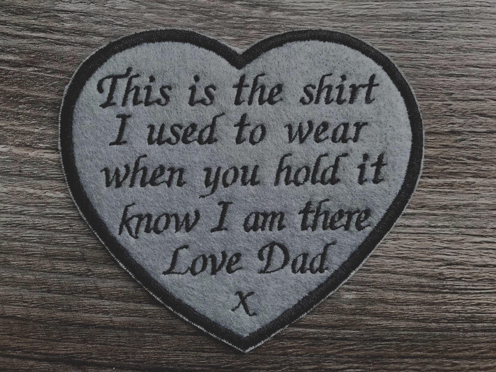 Personalised Heart Shaped Memory Embroidery Patch for a Memory Pillow ...