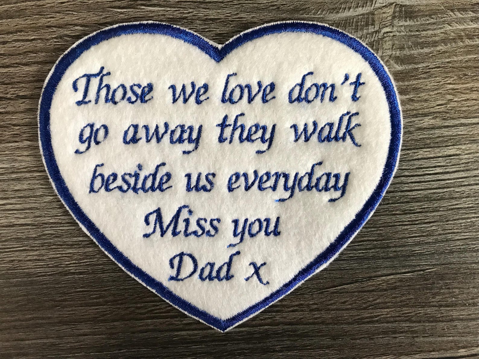 Personalised Heart Shaped Memory Embroidery Patch for a Memory Pillow ...